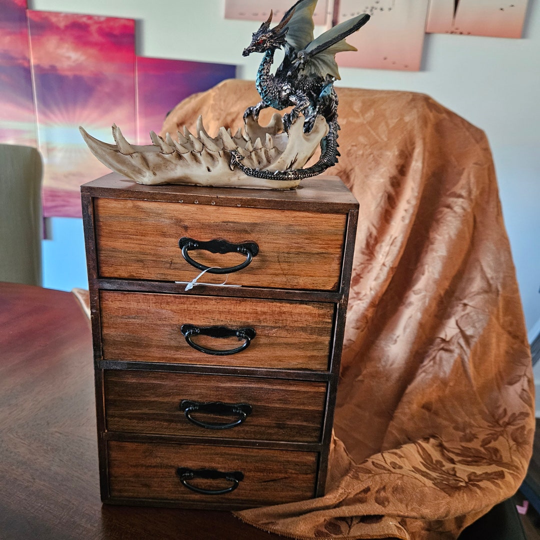 Dragon 4 Drawer Wooden Box - Etsy