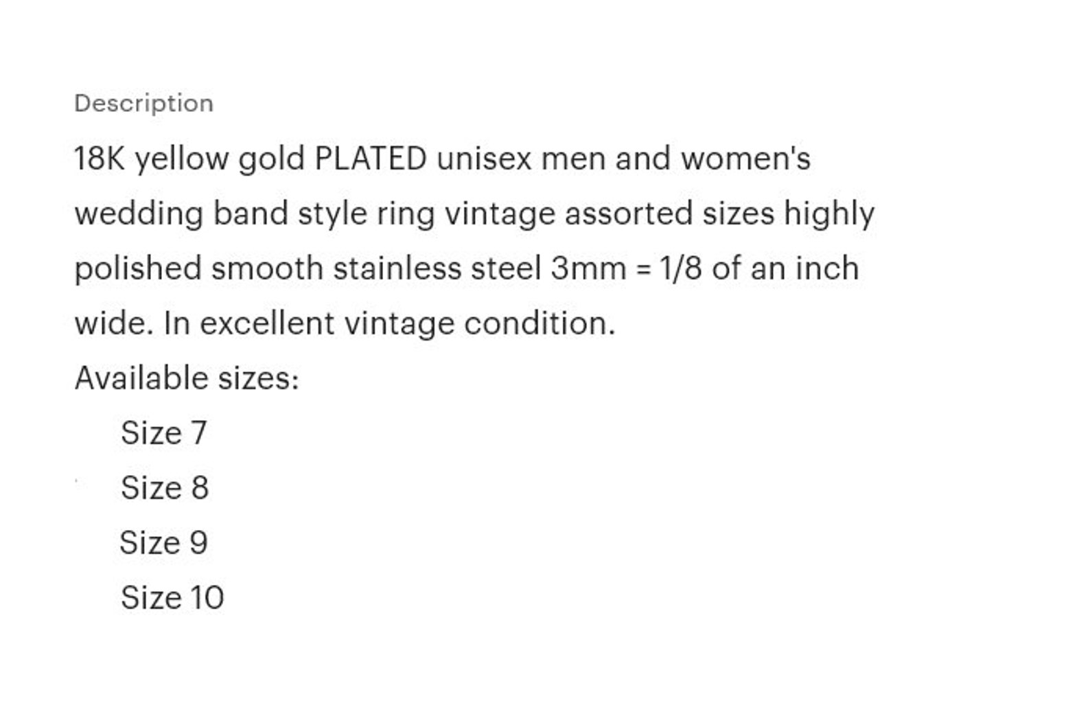 18K Yellow Gold Plated Sizes 7 8 9 10 Unisex Wedding Band Ring Etsy 18k-yellow-gold-plated-sizes-7-8-9-10-unisex-wedding-band-ring-etsy