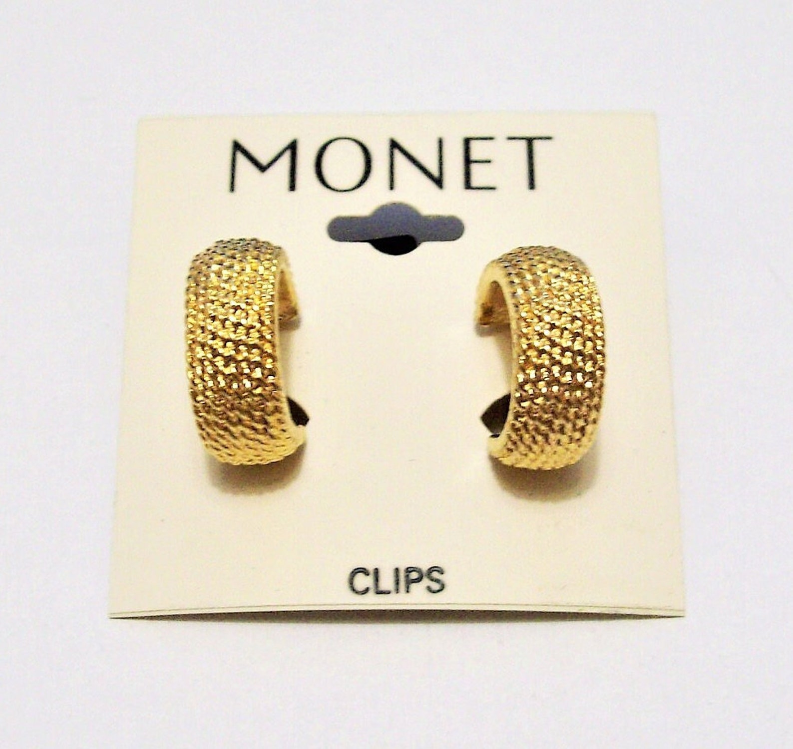 Monet Twisted Rope Hoops Clip on Earrings Gold Tone Vintage - Etsy