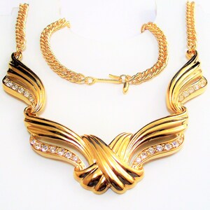 Avon Crystal Rhinestone Necklace Gold Tone Vintage Undeniable - Etsy