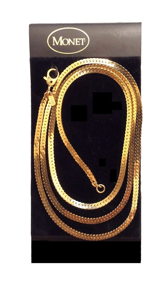Monet 24 Inch Flat Herringbone Link Chain Necklace Vi… - Gem