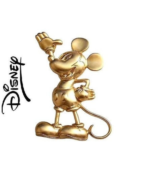 Mickey Mouse Disney Pin Brooch Gold Vintage Napier Original - Etsy
