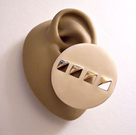 Monet Beige Slotted Big Buttons Clip on Earrings Gold Tone - Etsy