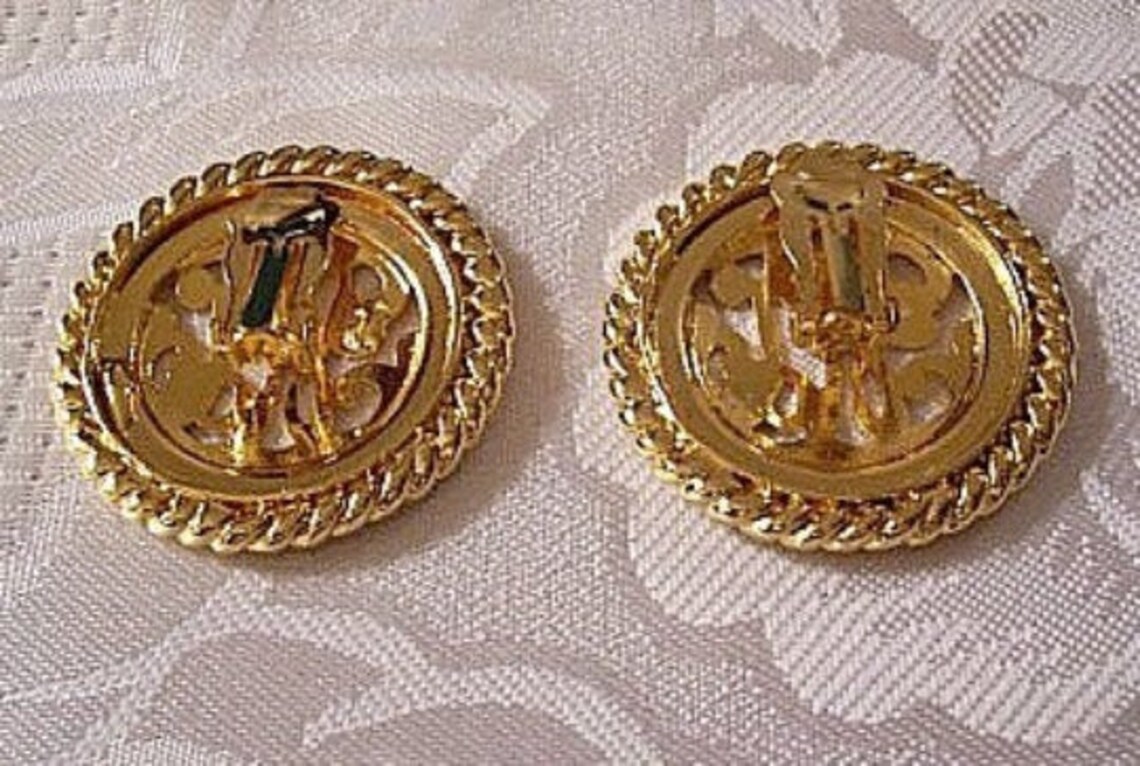 Premier Designs Filigree Script Discs Clip on Earrings Gold | Etsy
