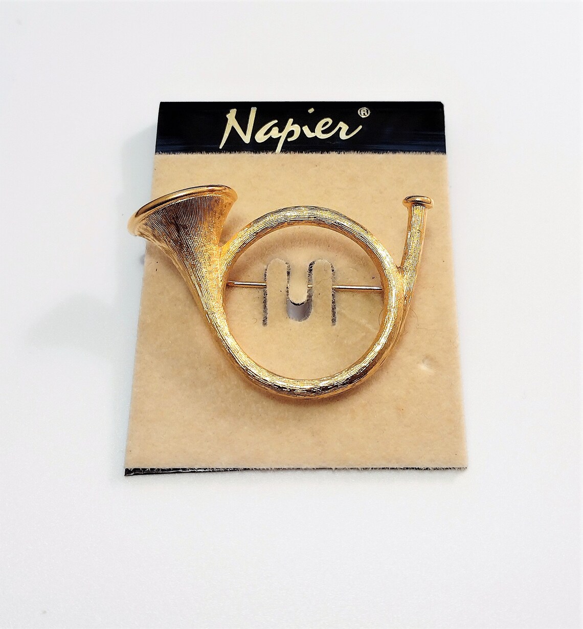 Napier French Horn Musical Instrument Pin Brooch Gold Tone - Etsy