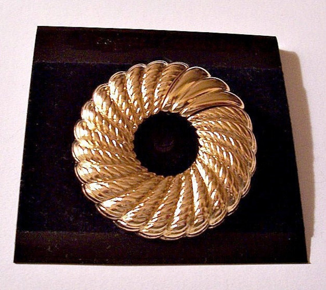 Monet Spinning Wheel Pin Brooch Gold Tone Vintage Large Swirl | Etsy