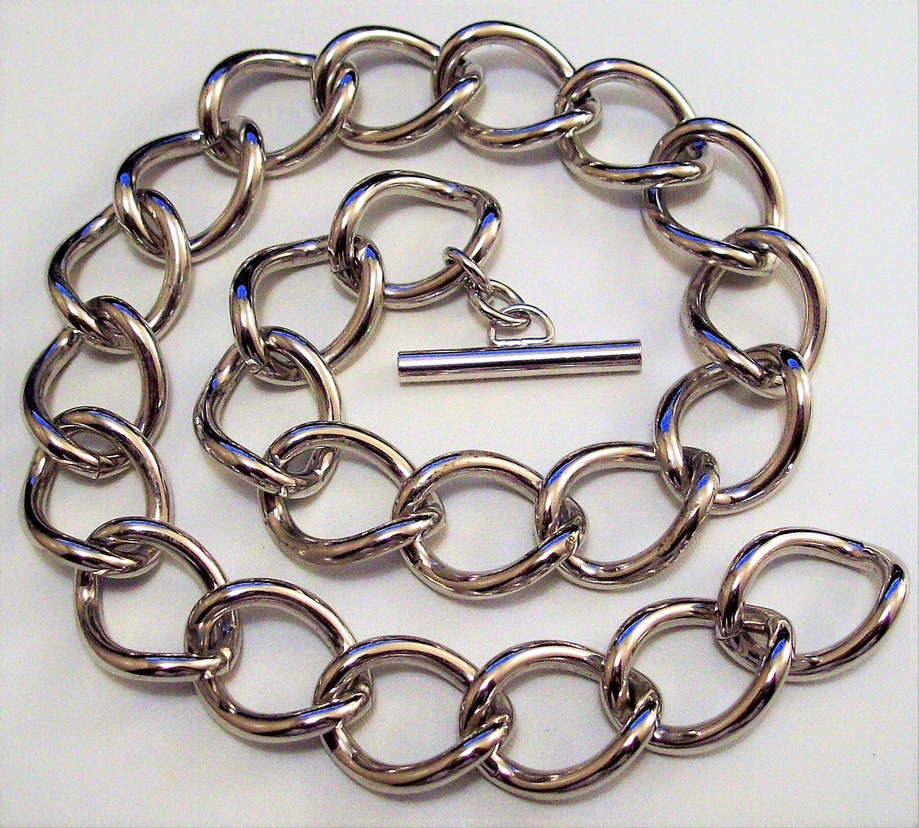 Monet Big Curb Link Chain Necklace Choker Silver or Gold Tone Vintage ...