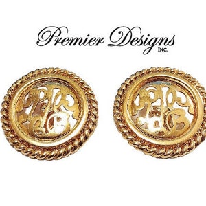 Premier Designs Filigree Script Discs Clip on Earrings Gold - Etsy