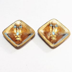 Black Diamond Discs Premier Designs Clip on Earrings Gold Tone - Etsy