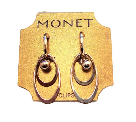 Monet Double Loop Hoops Clip On Earrings Rose Gold To… - Gem