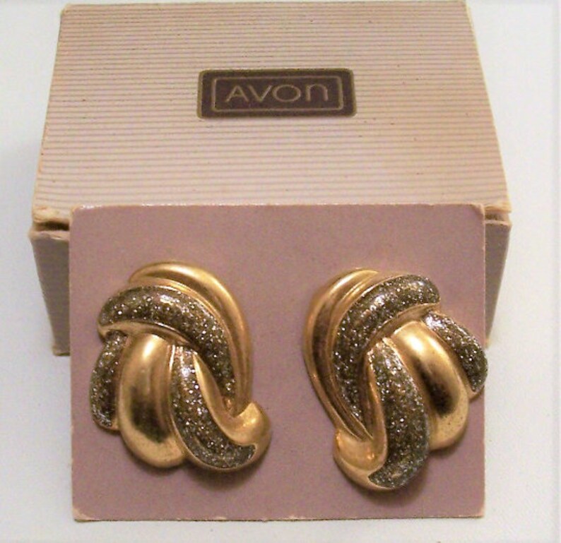 Avon Glitter Swirl Tubes Pierced Stud Earrings Gold Silver - Etsy