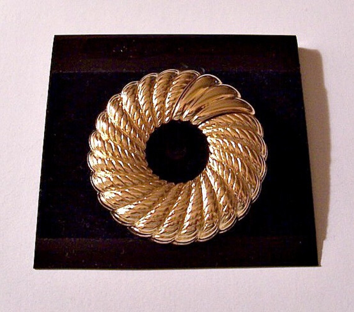 Monet Spinning Wheel Pin Brooch Gold Tone Vintage Large Swirl | Etsy