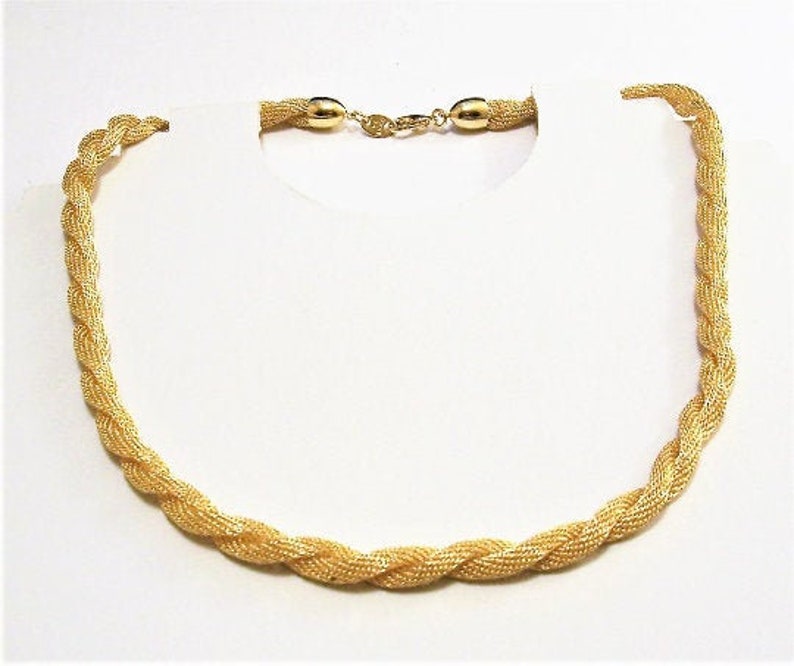 Avon Mesh Rope Necklace Choker Gold Tone Twisted 19 Inches | Etsy