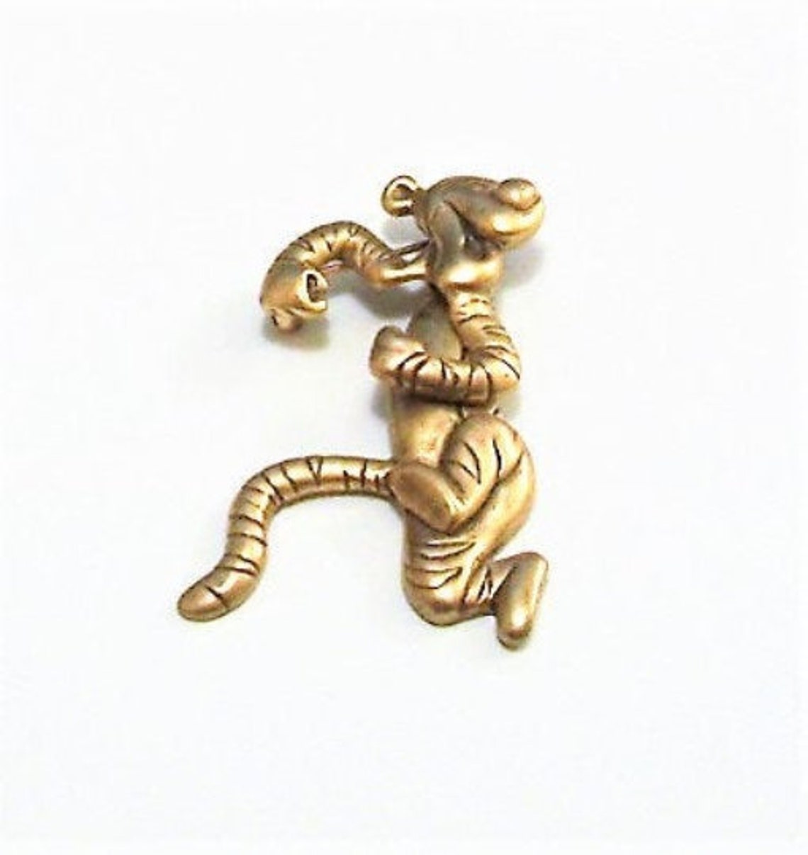 Tigger Tiger Disney Pin Brooch Gold Tone Vintage Long Striped - Etsy