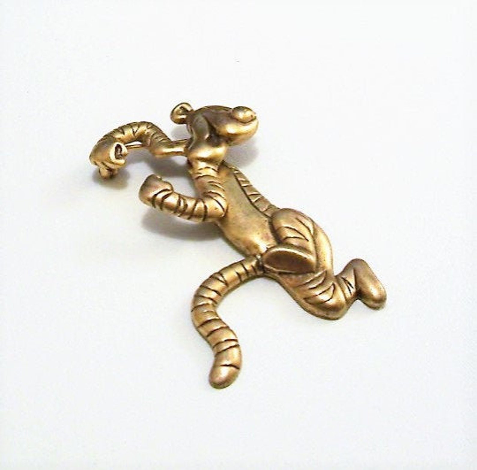 Tigger Tiger Disney Pin Brooch Gold Tone Vintage Long Striped - Etsy