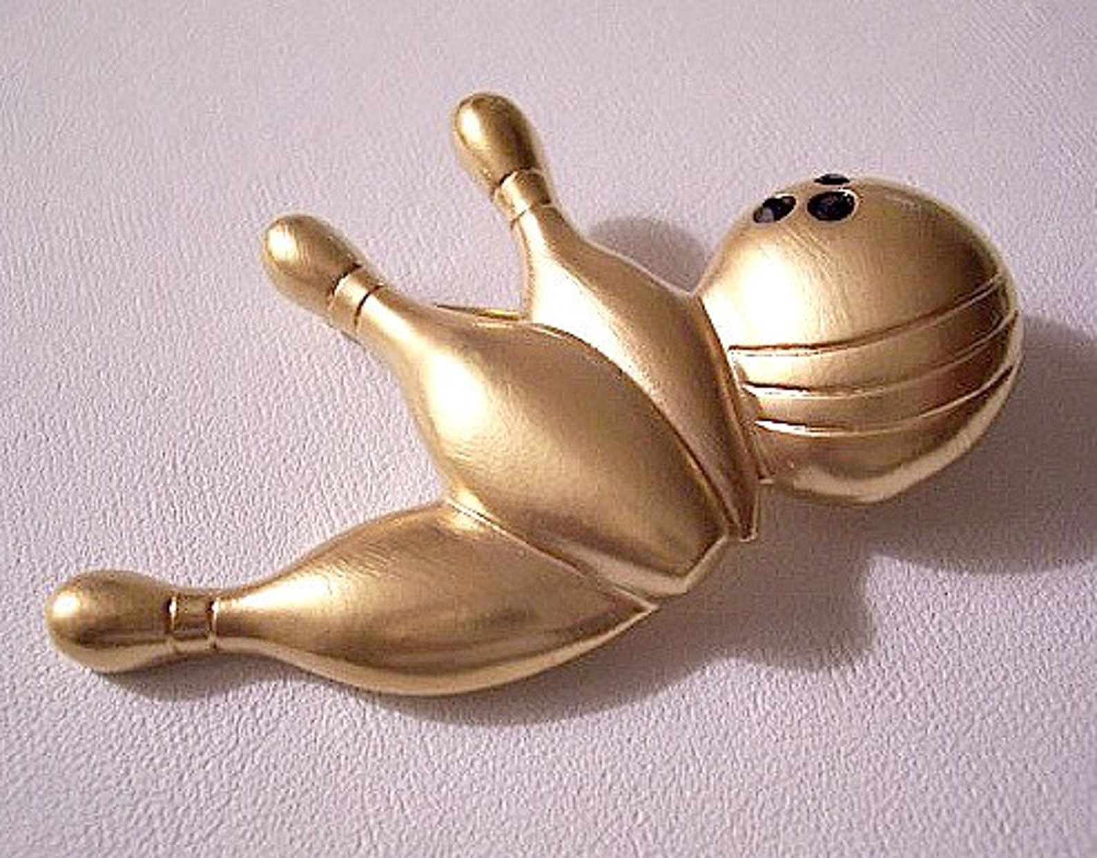 Avon Bowling Ball Pins Pin Brooch Gold Tone Vintage Satin - Etsy
