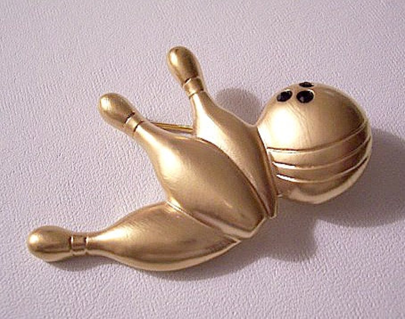 Avon Bowling Ball Pins Pin Brooch Gold Tone Vintage Satin - Etsy