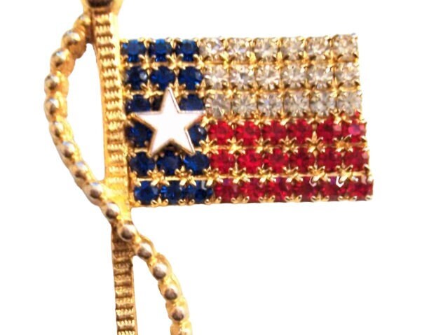 USA Texas State Flag Pin Brooch Gold Tone Pole Vintage White Lone Star ...