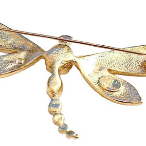 Avon Pink Crystal Dragonfly Bug KJL Pin Brooch Gold Vintage 1990 Orange ...