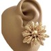 Monet Flower Prong Clip on Earrings Gold Tone Vintage Multiple Layered ...