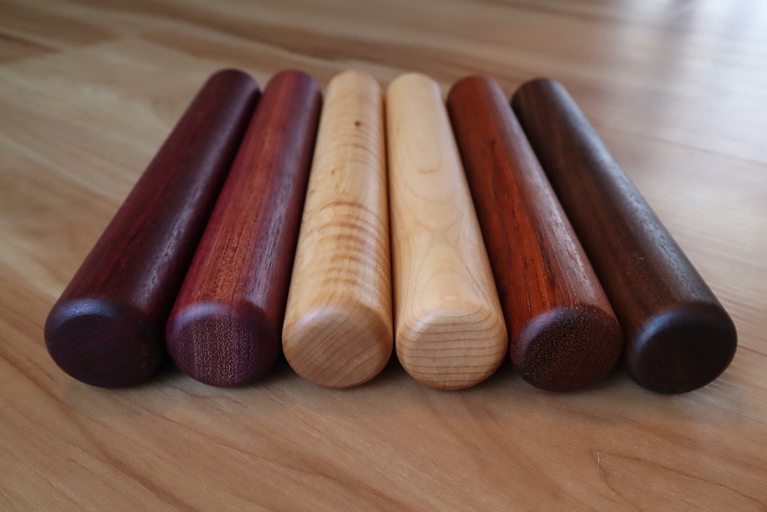 Thick 1 3/8" X 9" Straight Wood Rolling Pin - Maple, Jatoba, Padauk ...