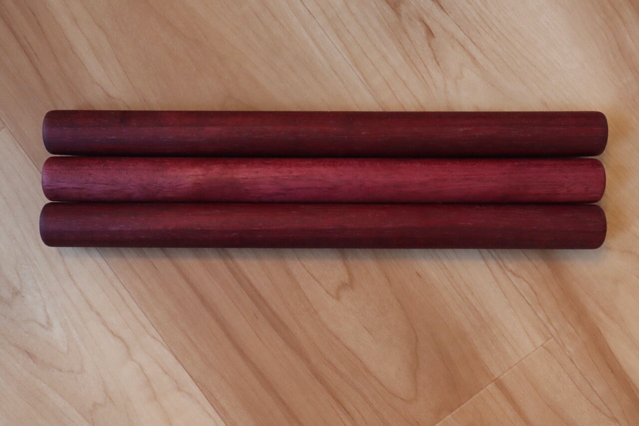 1" X 12" Straight Wood Rolling Pin - Maple, Cherry, Jatoba, Padauk ...
