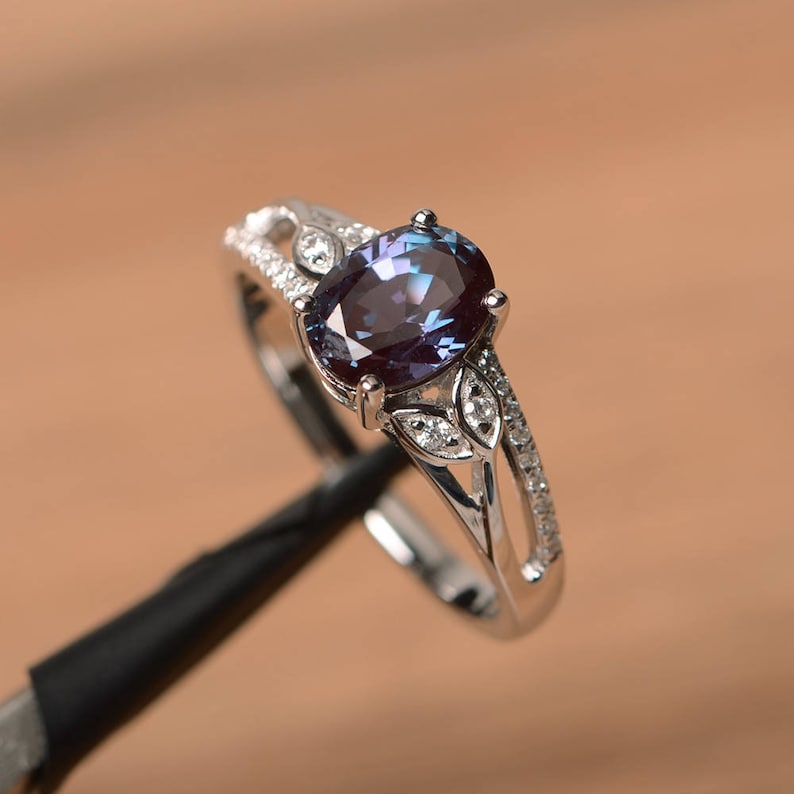 Alexandrite Twig Engagement Ring Color Changing Sterling - Etsy