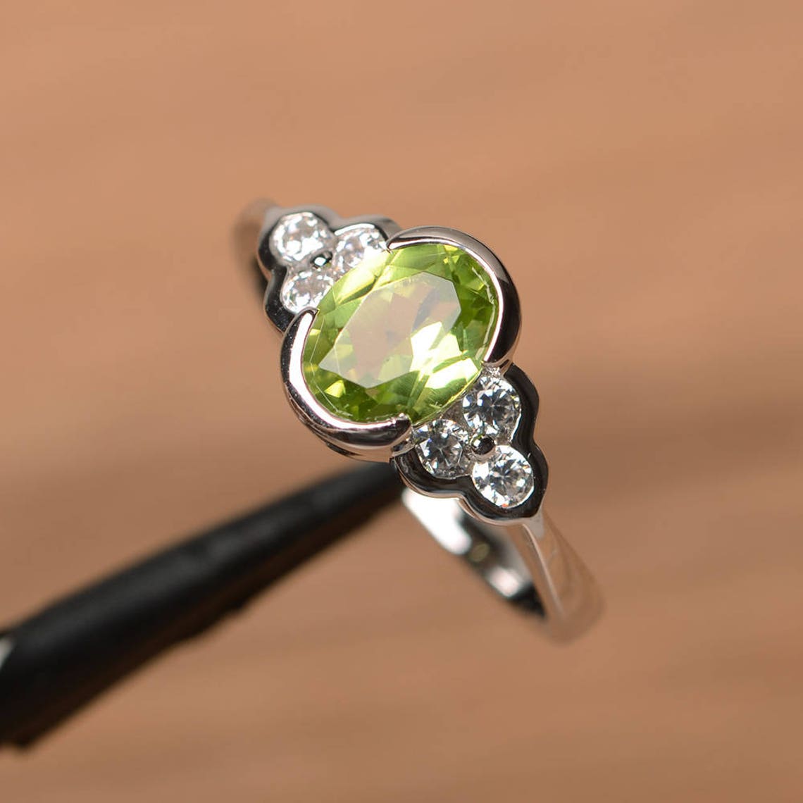 Natural Peridot Ring Wedding Ring August Birthstone Ring Oval - Etsy