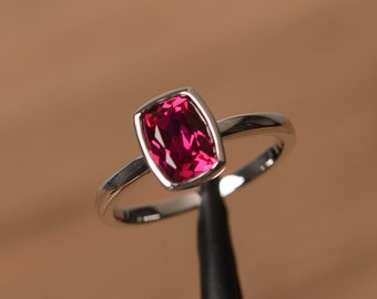 Lab Ruby Ring Pear Cut Red Gemstone Ring Sterling Silver - Etsy