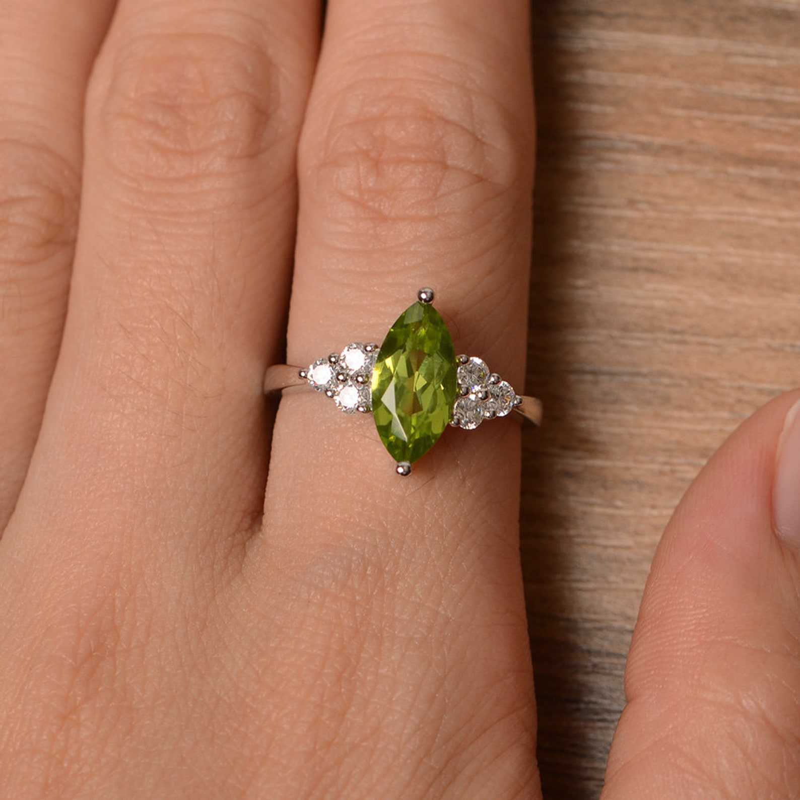 Natural Peridot Ring Peridot Promise Ring August Birthstone - Etsy