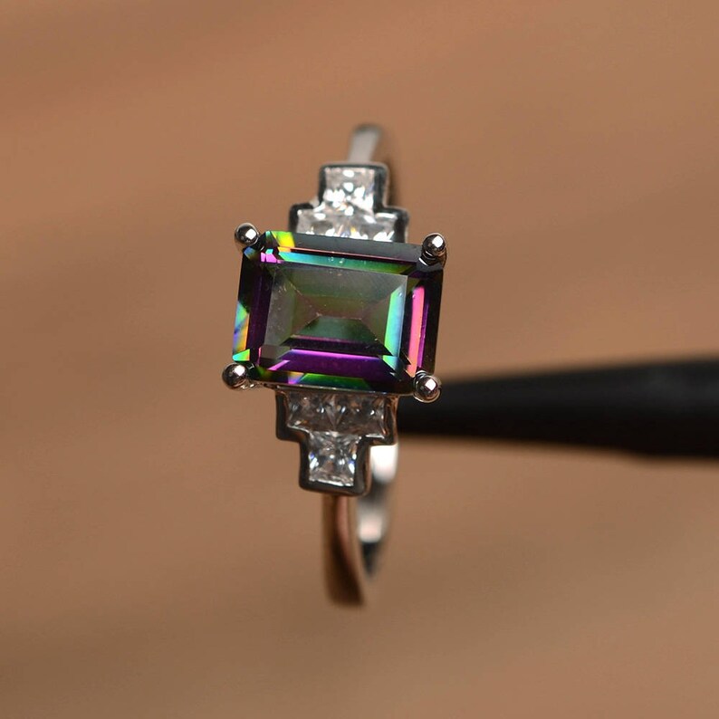 Mystic Topaz Ring Rainbow Topaz Ring Topaz Anniversary Ring Etsy