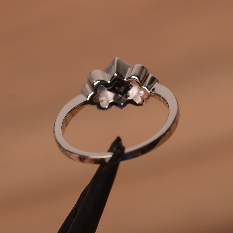 Natural Black Spinel Rings Wedding Rings Silver Rings Black | Etsy