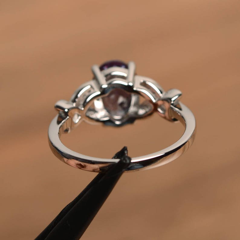 Alexandrite Ring June Birthstone Oval Cut Color Changing - Etsy