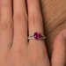 Lab Ruby Ring Cushion Cut July Birthstone Ring Gemstone Promise Ring ...