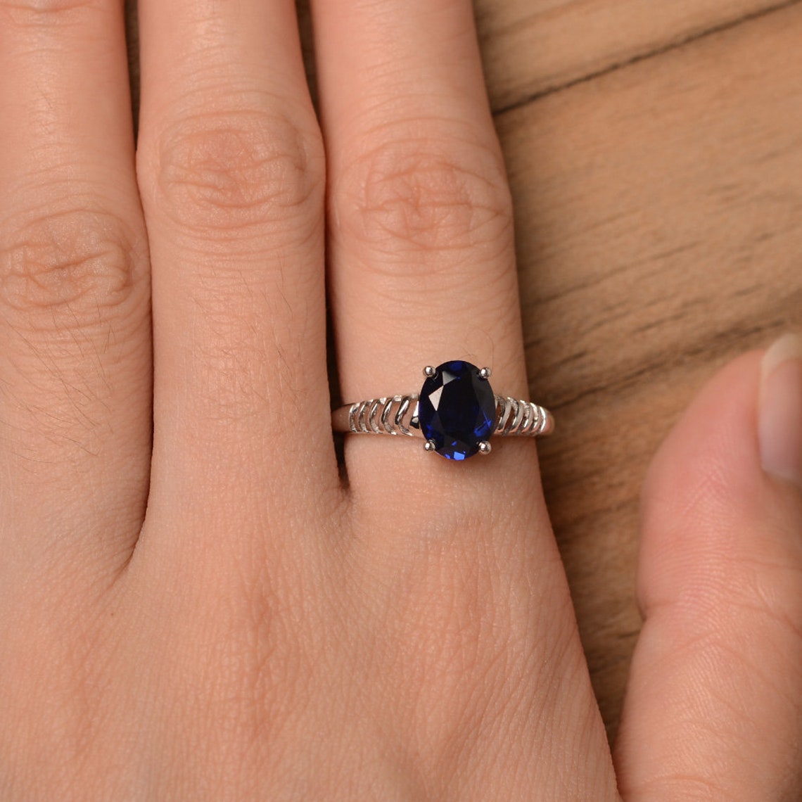 Blue Sapphire Ring Sapphire Promise Ring September Birthstone - Etsy