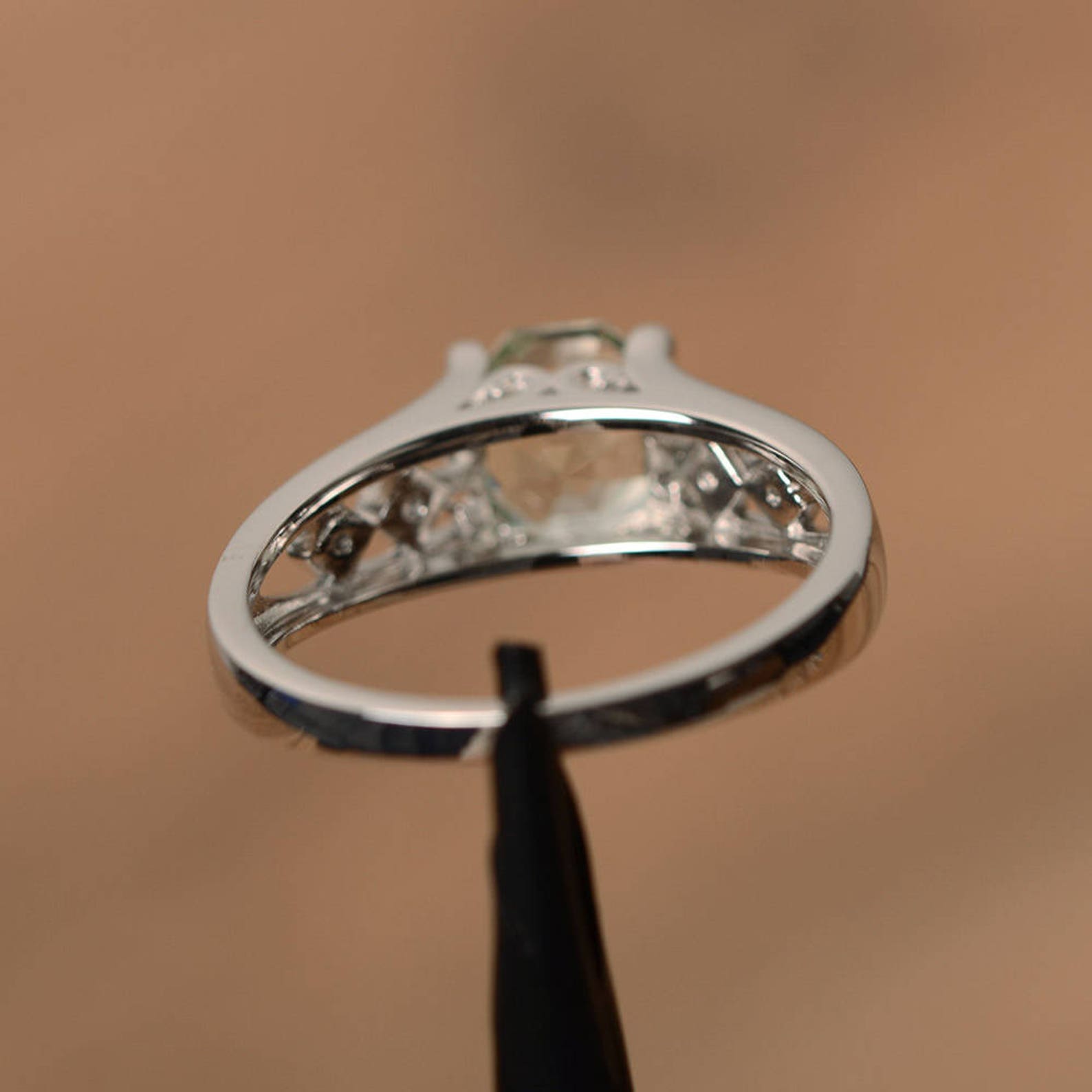 Promise Rings Natural Green Amethyst Rings Octagon Cut Green - Etsy