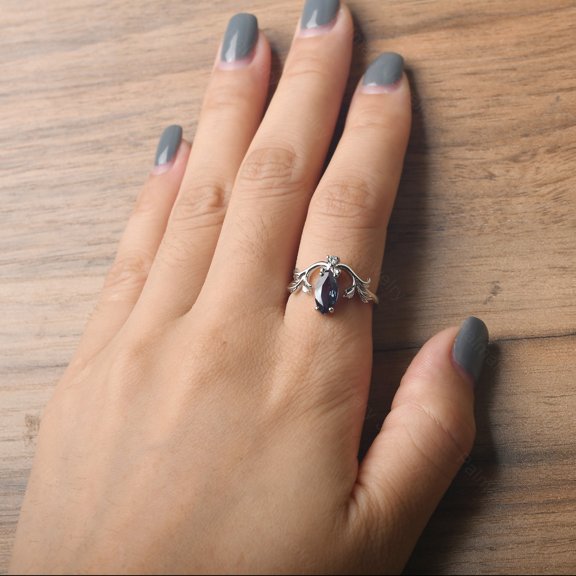 Vintage Alexandrite Ring Sterling Silver Marquise Cut 10x5 Mm - Etsy