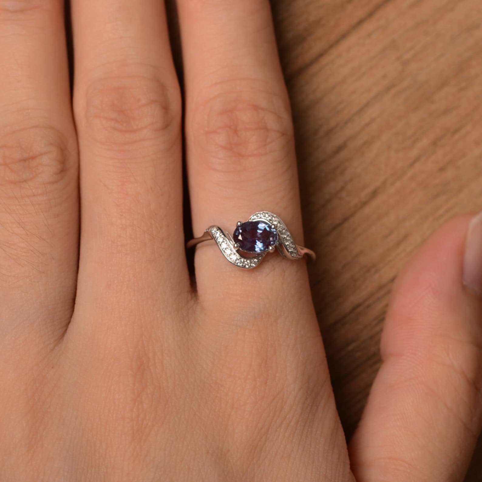Alexandrite Ring Alexandrite Engagement Ring June Birthstone - Etsy