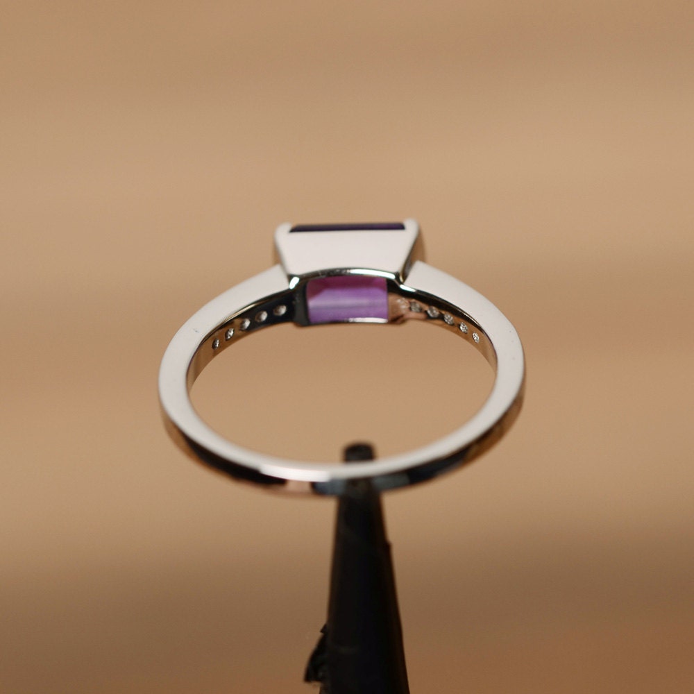 February Birthstone Ring Amethyst Ring Sterling Silver Purple - Etsy