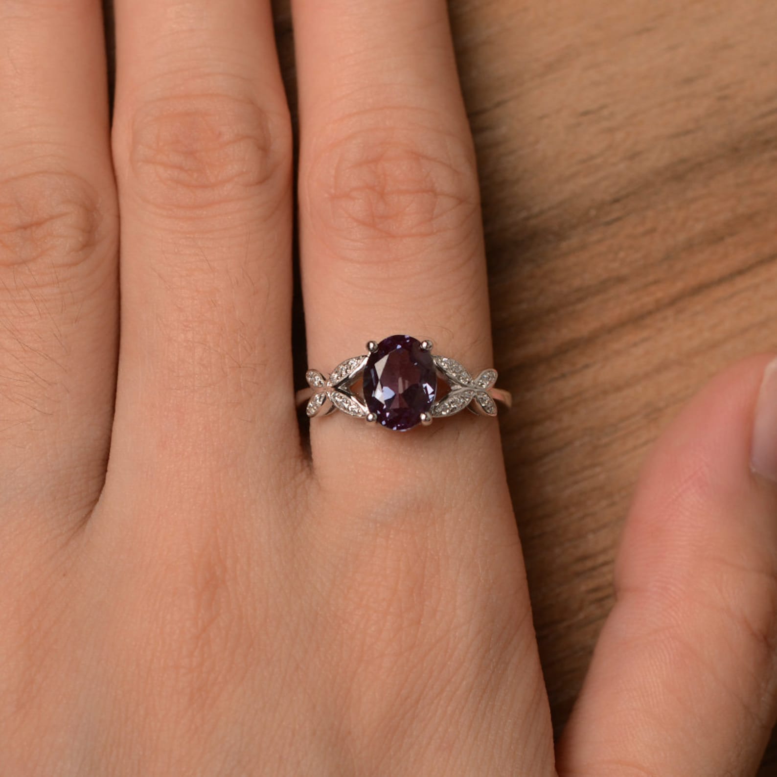 Alexandrite Ring June Birthstone Oval Cut Color Changing - Etsy