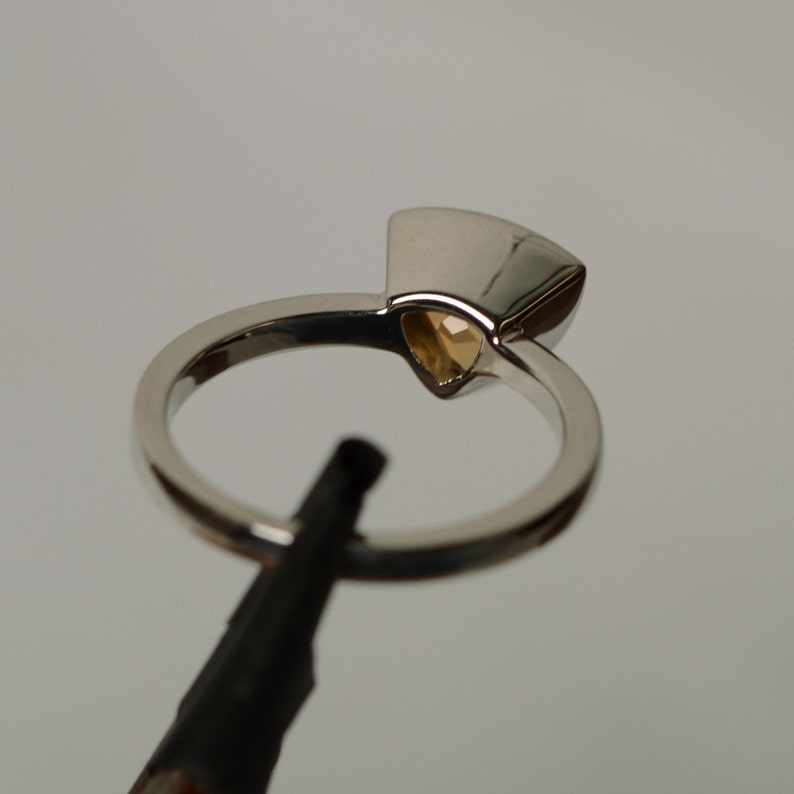 Natural yellow citrine ring triangular ring solitaire ring | Etsy