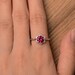 Lab Ruby Ring Sterling Silver Wedding Engagement Ring Round Cut Red ...