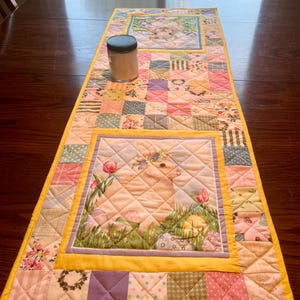 Handmade Quilted Table Runner - Easter Bunnies - Etsy