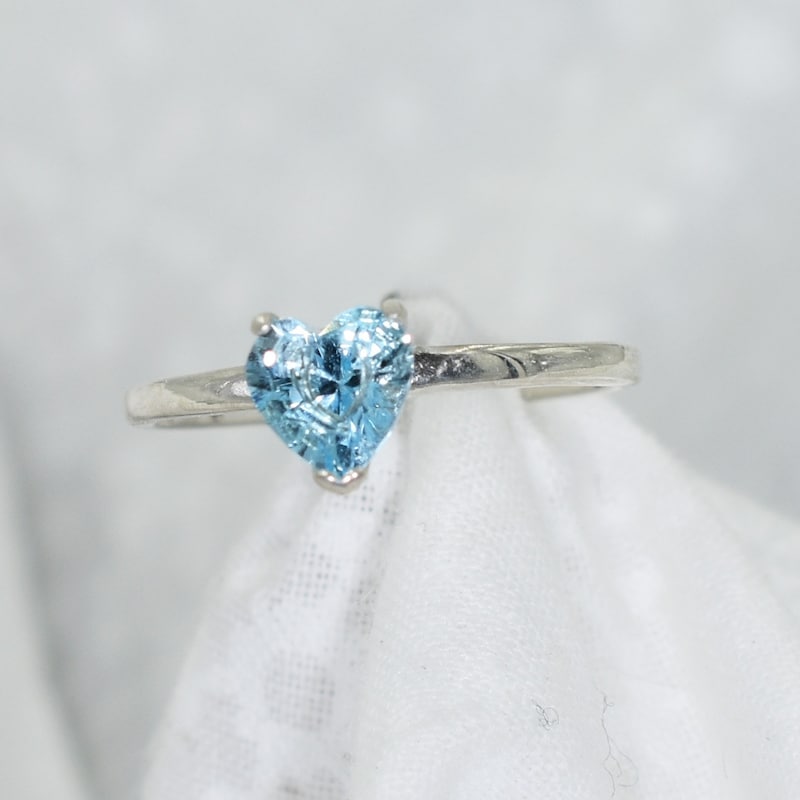 Blue Heart Ring - Etsy