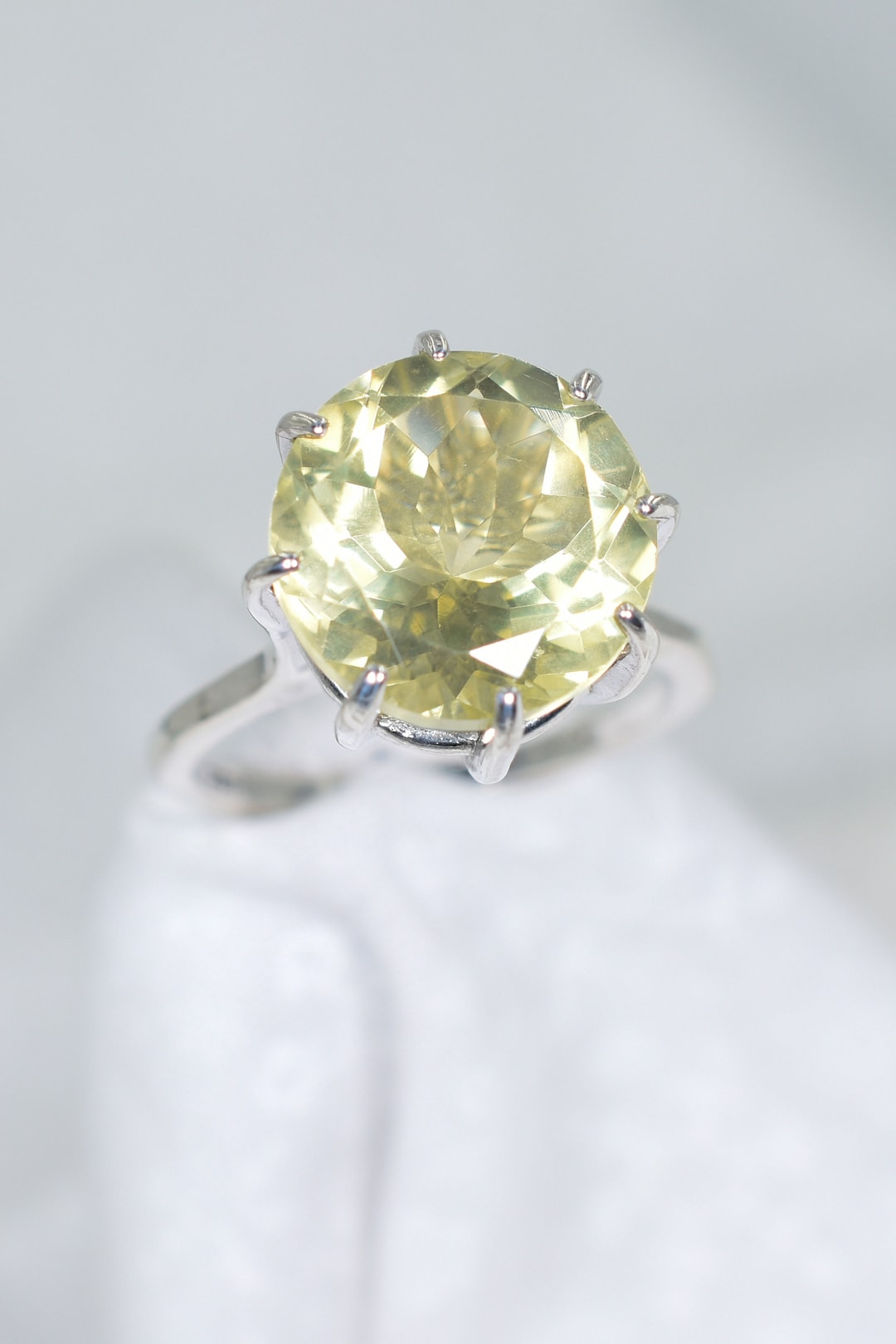 Yellow Labradorite Ring, Big and Bold Solitaire, Genuine Gemstone ...