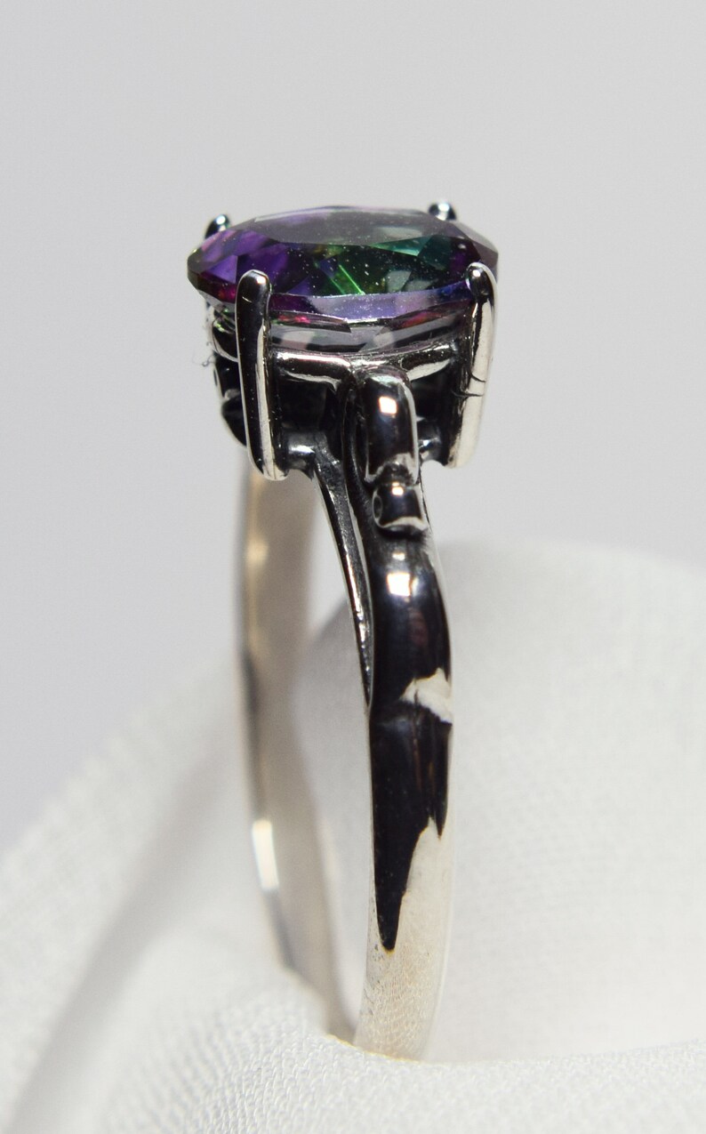 Topaz Mercury Mist Ring, Mystic Topaz Solitaire, 8x6mm Oval, 1+ Ct ...