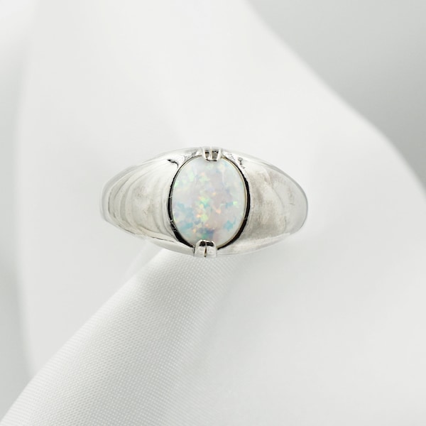 White Opal Ring - Etsy