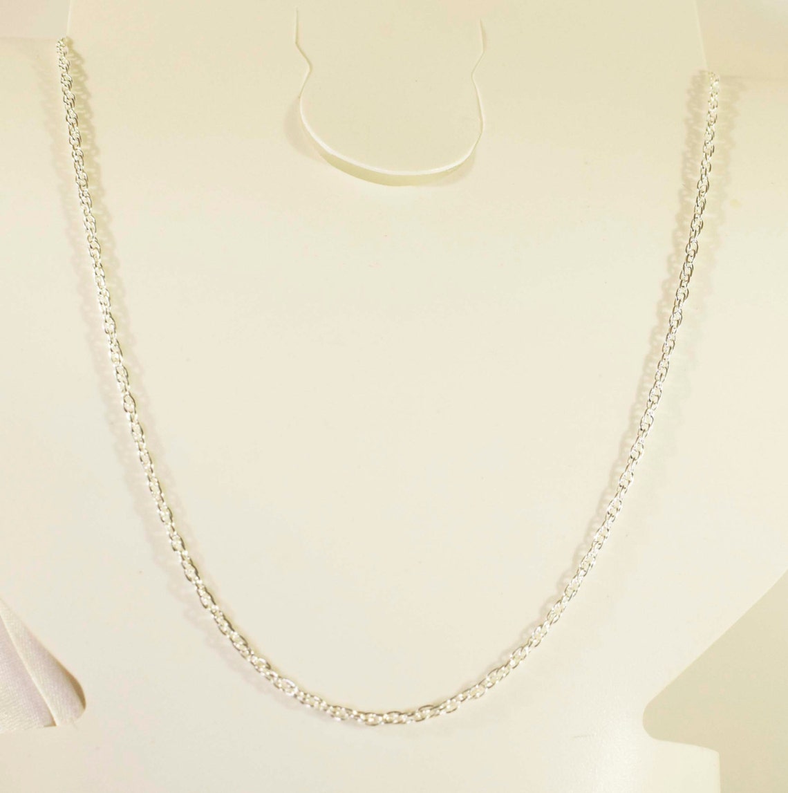 14 KT White Gold Light Curb 18 Inch Chain - Etsy