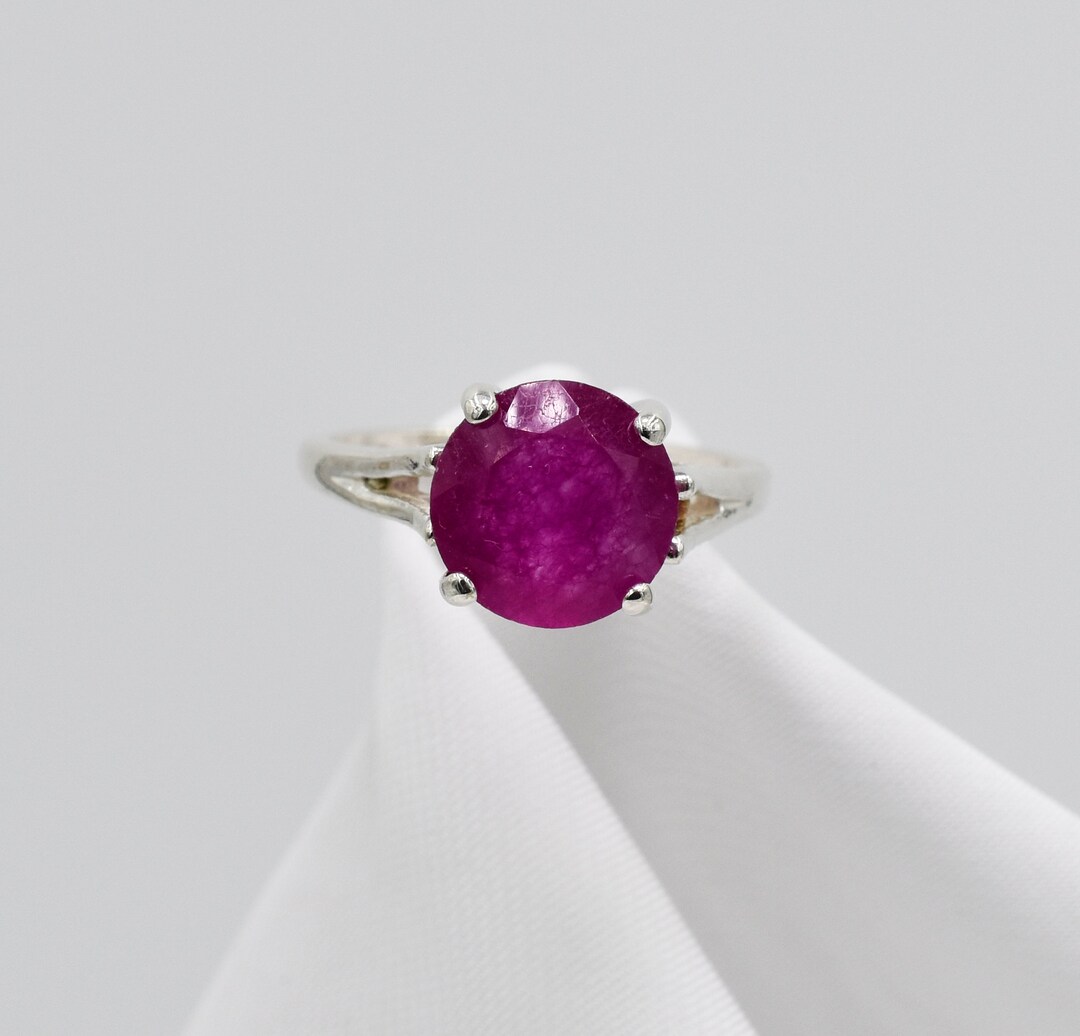 Rani Jade ring 10 mm Round Faceted Gemstone Set in 925 - Etsy Österreich