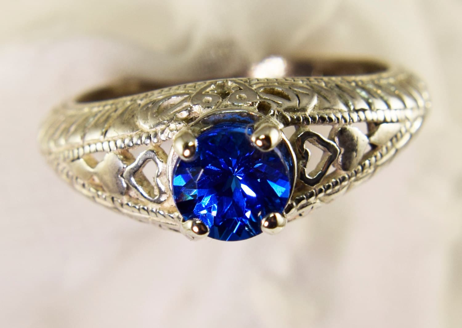 Blue Spinel Ring 6mm Round Gemstone Set in 925 Sterling - Etsy